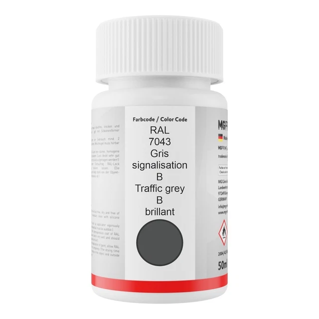 RAL 7043 GRIS signalisation B brillant stylo retouche 50ml à séchage ...