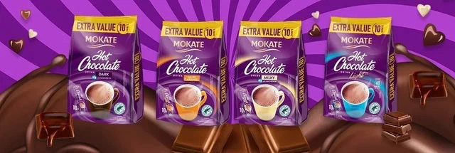 MOKATE INSTANT HOT Chocolate Drink Light - Salted Caramel - Milk Select ...