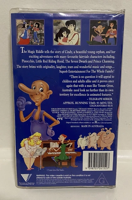 THE MAGIC RIDDLE VHS Original Clamshell case Video Yoram Gross TESTED ...