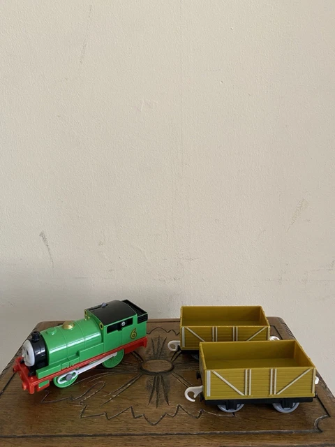 TOMY TRACK MASTER Percy Train with 3 X Trucks, thomas the tank engine £ ...