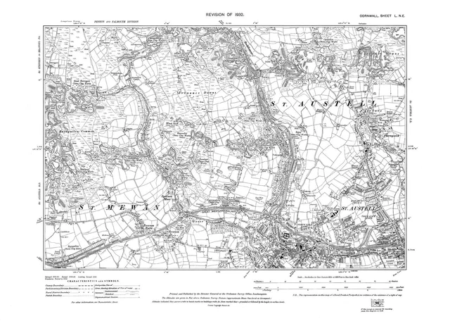 OLD MAP OF St Austell 1932 - Cornwall, repro Corn-50-NE £17.99 ...