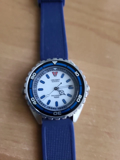 NOS JDM ORIENT Quartz Taucheruhr Swimmer 100m Turning Bezel Mit Licht ...