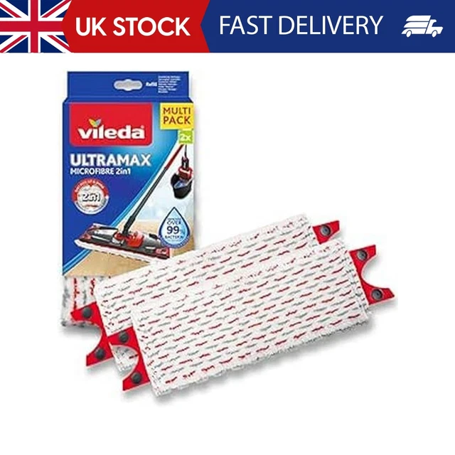 VILEDA ULTRAMAX REFILL, 2 Pack, Suitable for all Vileda Flat Mop ...