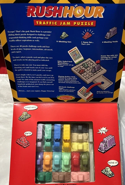 RUSH HOUR TRAFFIC Jam Board Game Strategy Skill Puzzle Thinkfun ...