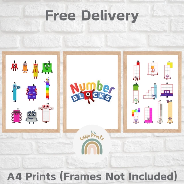 NUMBERBLOCKS PRINTS CBEEBIES Numberblocks Wall Art Numberblocks Bedroom ...
