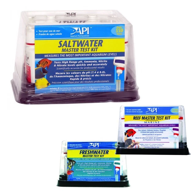 API AQUARIUM TEST Kits Fresh Salt Marine Water Fish Tank Ph Nitrtite ...