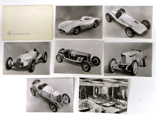 VINTAGE MERCEDES BENZ RACE CARS set of 7 postcards w/envelope MINT $69. ...