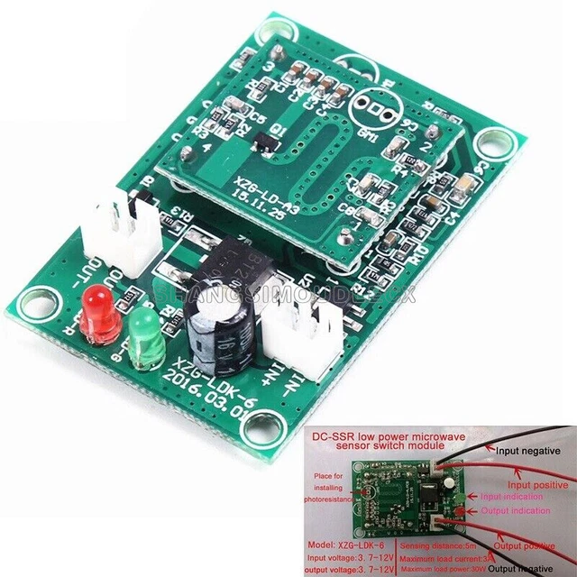 DC-SSR SWITCH RADAR DC Microwave Sensor Switch Module Human Body ...