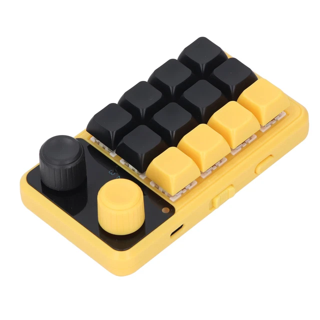 ONE HANDED PROGRAMMABLE Keyboard 12 Keys Knob Switch RGB Programmable ...