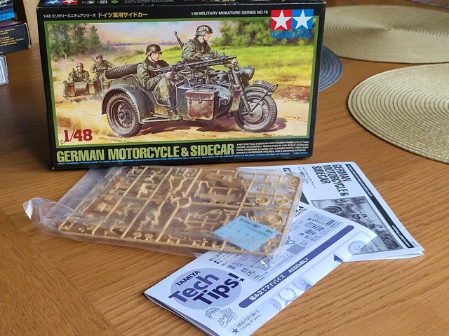 TAMIYA 32578 GERMAN Motorcycle with Sidecar & Figures Model Kit Scale 1 ...