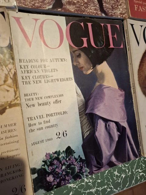 JOB LOT 14 x Vintage VOGUE Magazines 1950s 1960s + 3 VANITY FAIR £150. ...