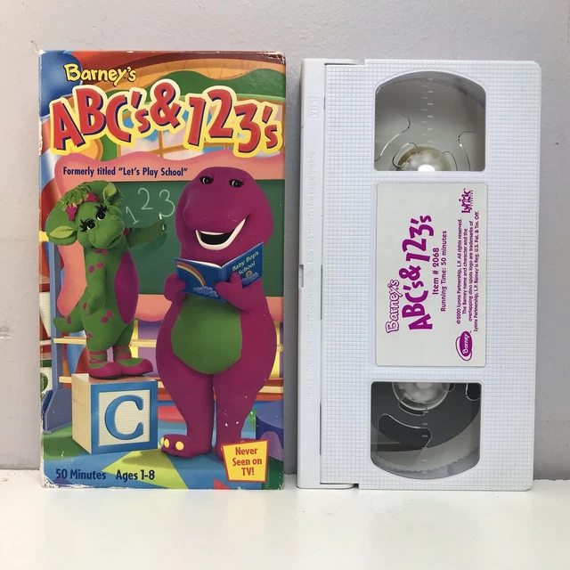 BARNEY ABC’S & 123’s VHS Video Tape VTG Kids Let’s Play School Paper ...