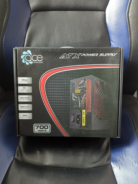 ACE BLACK 700W PSU Power Supply Computer Desktop PC ATX 120mm Fan PCI-E ...