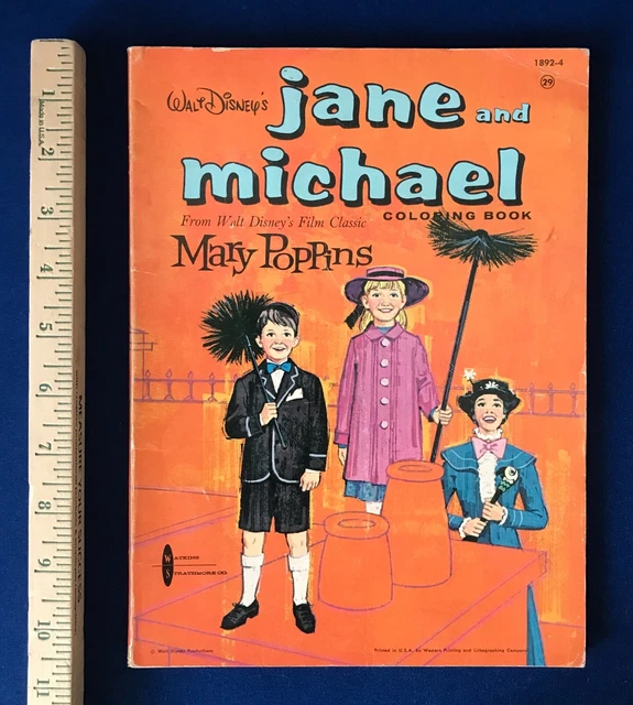 WALT DISNEY'S JANE & MICHAEL, MARY POPPINS Coloring Book (Western #1892 ...