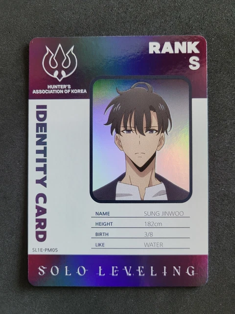 MAPNIVERSE SOLO LEVELING, Sung Jinwoo, Identity Card, Rank S, SL1E-PM05 ...