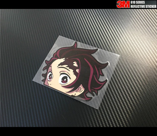 REFLECTIVE TANJIRO KAMADO Demon Slayer Peeking Cute Anime JDM Car ...