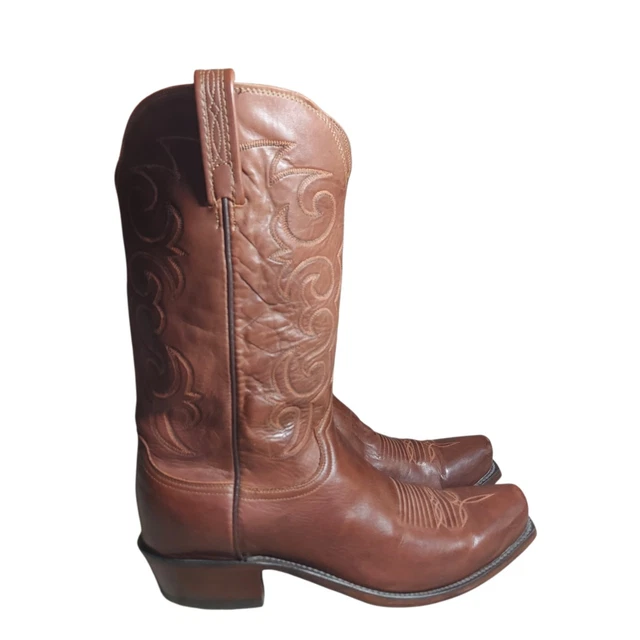 LUCCHESE 1883 BAKER Men’s 9.5 Wide Western Cowboy Boots Brown Leather ...
