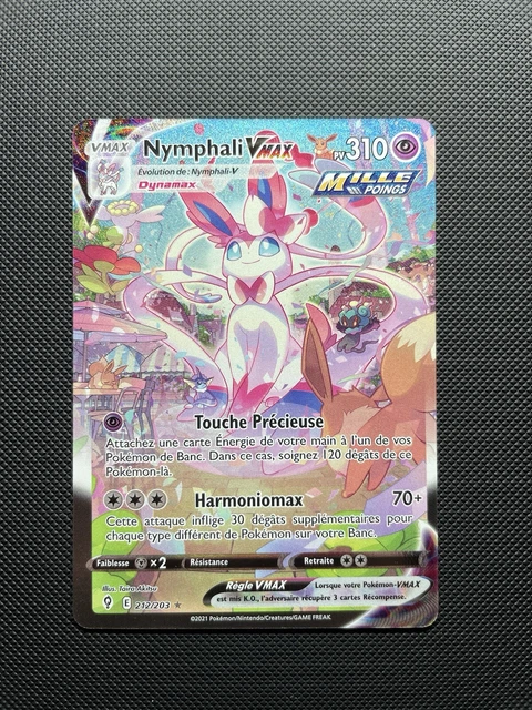 CARTE POKÉMON NYMPHALI Vmax Secrète Alternative 212/203 EB07 Evolution ...