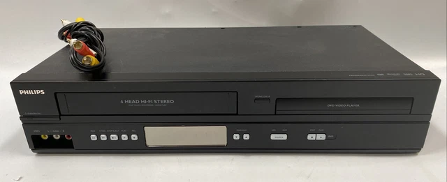 PHILIPS DVD VCR Combo Player 4-Head Hi-Fi VHS Recorder DVP3345VB Tested ...