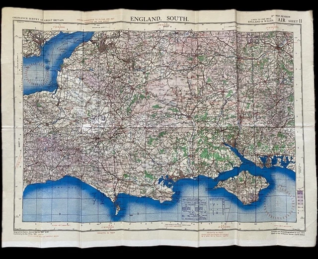 ORIGINAL 1944 WW2 RAF/USAAF Air Map D-Day revision ! £30.00 - PicClick UK