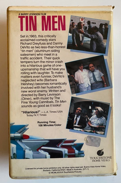 TIN MEN [VHS] Touchstone Roadshow Video Ex-Rental Tape Danny DeVito ...