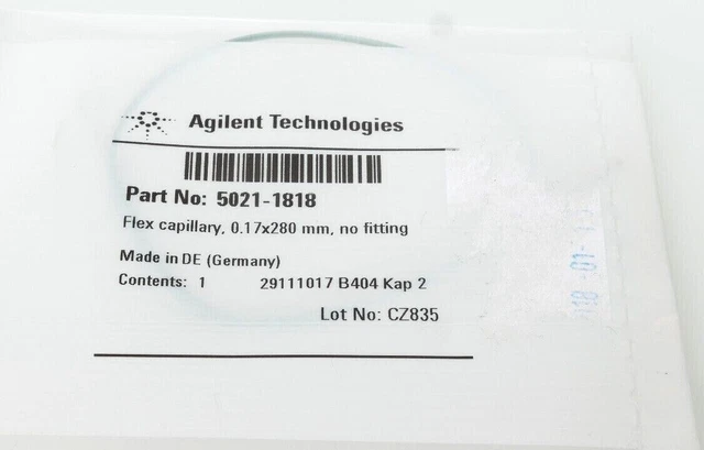 AGILENT TECHNOLOGIES 5021-1818 Flex capillary 0.18x280mm, no fitting ...