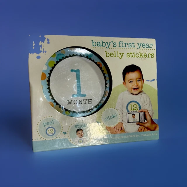 BOYS STEPPINGSTONES BABY’S First Year Milestone Belly Stickers 1-12 ...