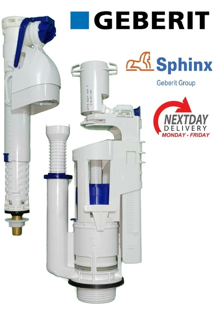 🟦 GEBERIT TOILET Dual Button Flush Cistern Valve Adjustable Filling ...