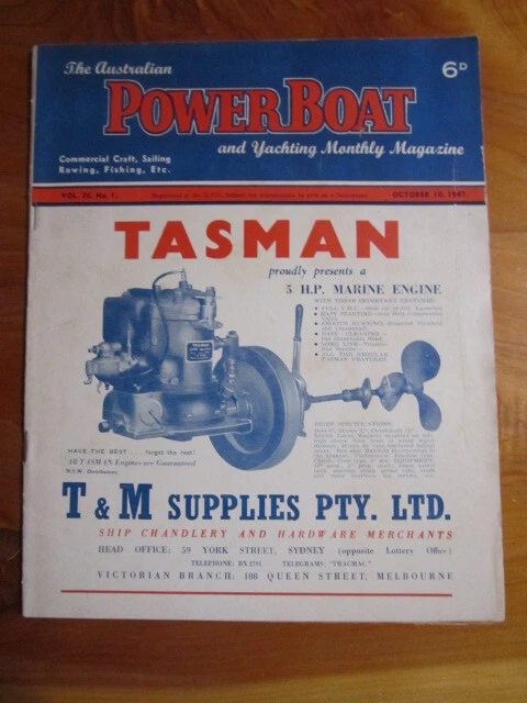 MAGAZINE THE AUSTRALIAN Power Boat And Yachting 1947 Great ***Must See ...