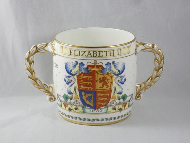 FOLEY QUEEN ELIZABETH II Coronation Loving Cup Bone China Commemorative ...