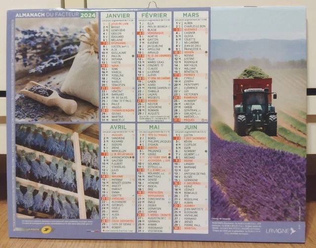 CALENDRIER LA POSTE 2024. Almanach du Facteur. Lavande Tournesols ...