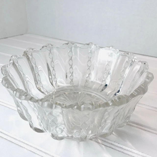 ANTIQUE EAPG DUNCAN & Miller Diamond Ridge Bowl - 7.25” Diameter ...