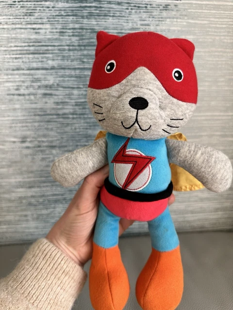 GEORGE SUPERHERO SOFT toy By ASDA plush cuddly cat kitten 11” tall £18. ...