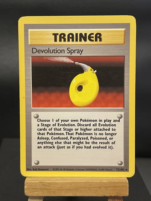 POKEMON CARD DEVOLUTION Spray 72/102 Base Set Rare WOTC Trainer Light ...