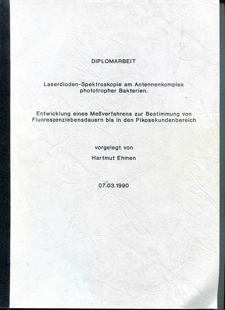 HARTMUT EHMEN - Diplomarbeit Laserioden-Spektroskopie Am Un #B2024907 ...