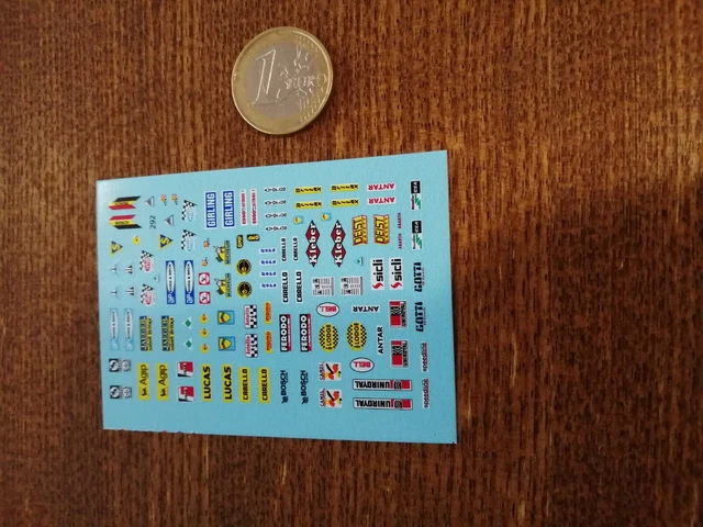 DECALCOMANIE DECALS ANCIEN Wrc Pub Rallye Lucas Agip Kleber Gotti 1/43 ...