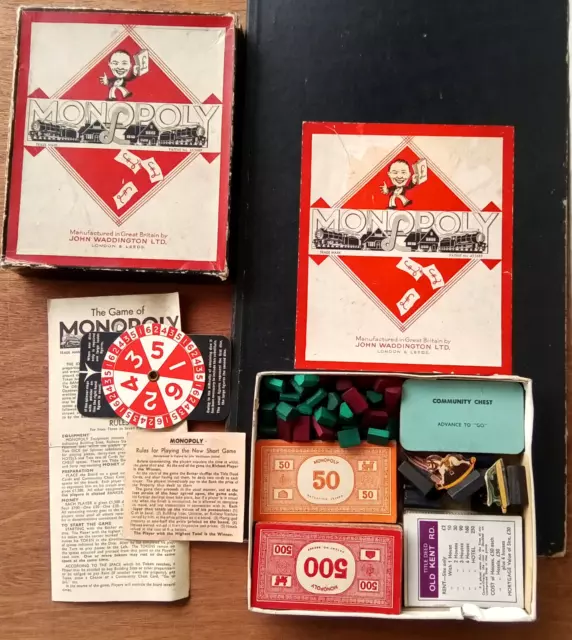 WW2 MONOPOLY BOARD game cardboard tokens spinner £28.00 - PicClick UK