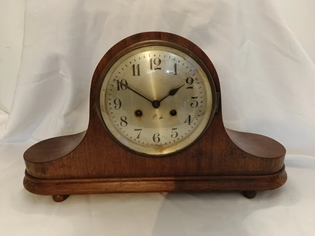 ANTIQUE RARE OAK Dufa Napoleon Hat Mantel Clock With Chime Working D12 ...