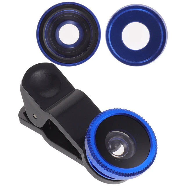 UNIVERSAL SUPER WIDE Angle Macro Fisheye Clip On 3 In 1 Mobile Phone ...