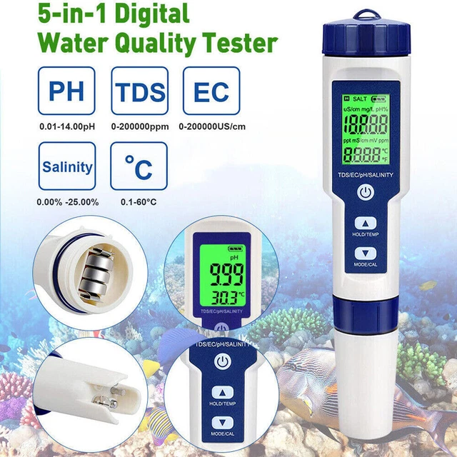 DIGITAL PH WERT+TDS-EC Wasser Messgerät Tester Meter Aquarium Pool ...