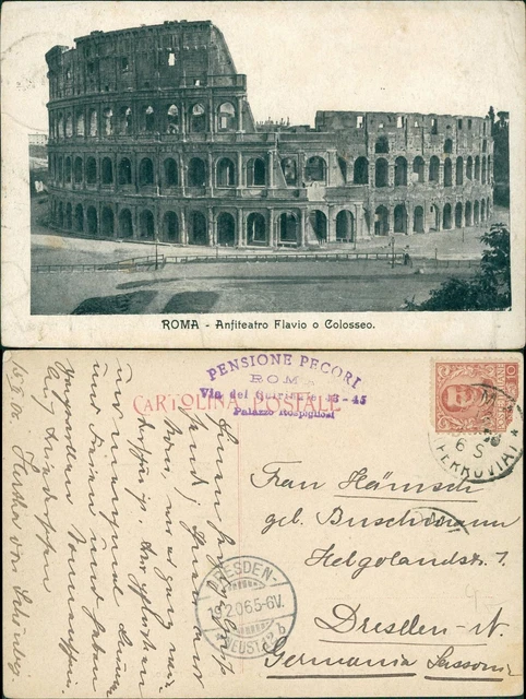 CARTOLINA ROMA ROMA Colosseo Colosseo Flavio Anfiteatro Flavio 1906 EUR ...