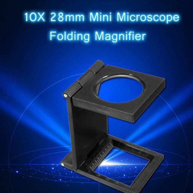 10X 28MM FOLDING Magnifier Stand Loupe with Scale for Textile Optical ...