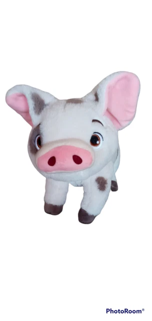 DISNEY MOANA PET Pig Pua Plush 10" Long Gray White Pink Ears Nose £15. ...