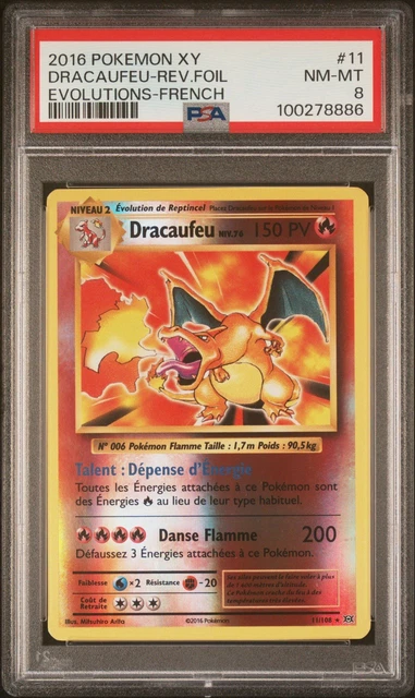 CARTE POKÉMON DRACAUFEU Holo Reverse XY12 évolution Rare PSA 8 Charizard FR 2016 EUR 1,00 ...