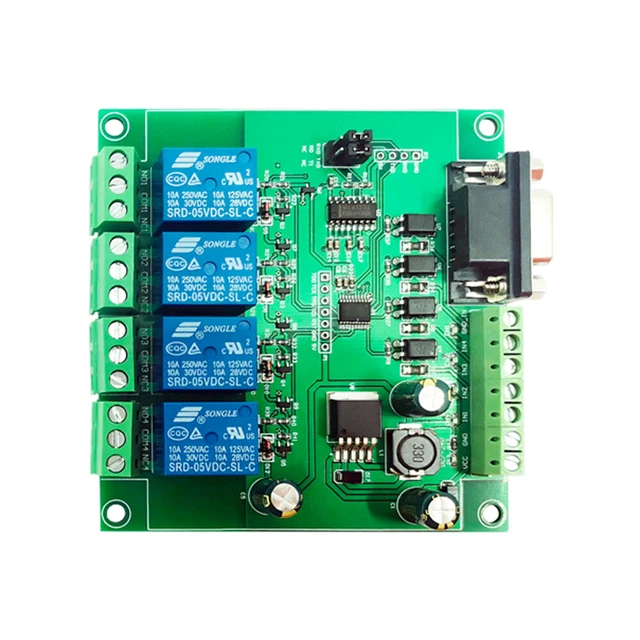 MODBUS RTU 4 Channel Relay Switch module RS232/TTL UART Interface DC 7V ...