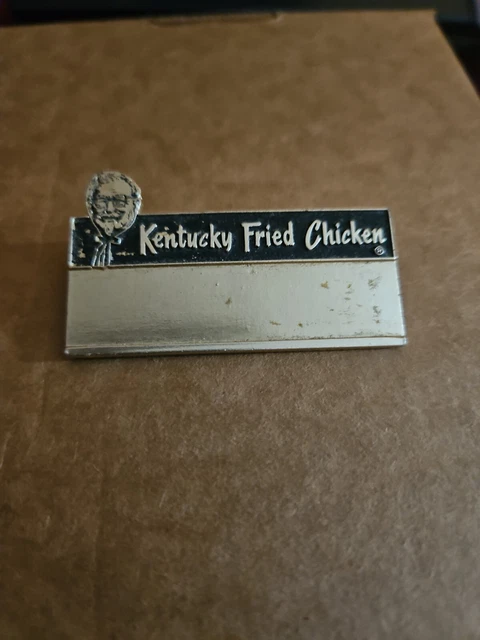 VINTAGE KFC KENTUCKY Fried Chicken Metal Employee Name Badge Pin Tag ...