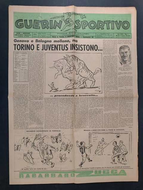 RIVISTA GUERIN SPORTIVO TORINO E JUVENTUS INSISTONO... n. 1 (1943 ...