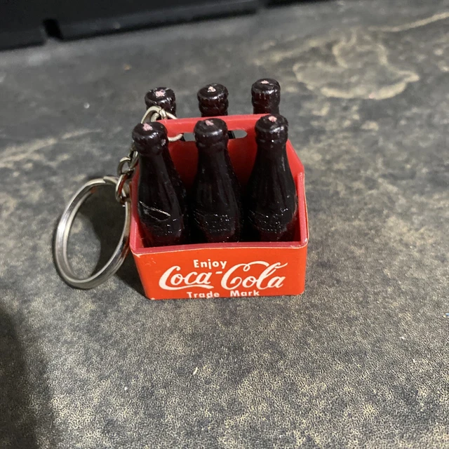 VINTAGE 1980S COCA Cola Keychain Mini Coke Bottles in Crate Six Pack ...