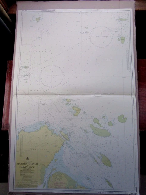 1972 AUSTRALIA QUEENSLAND Adolphus Channel Sea Chart MAP 28" x 41" B64 ...