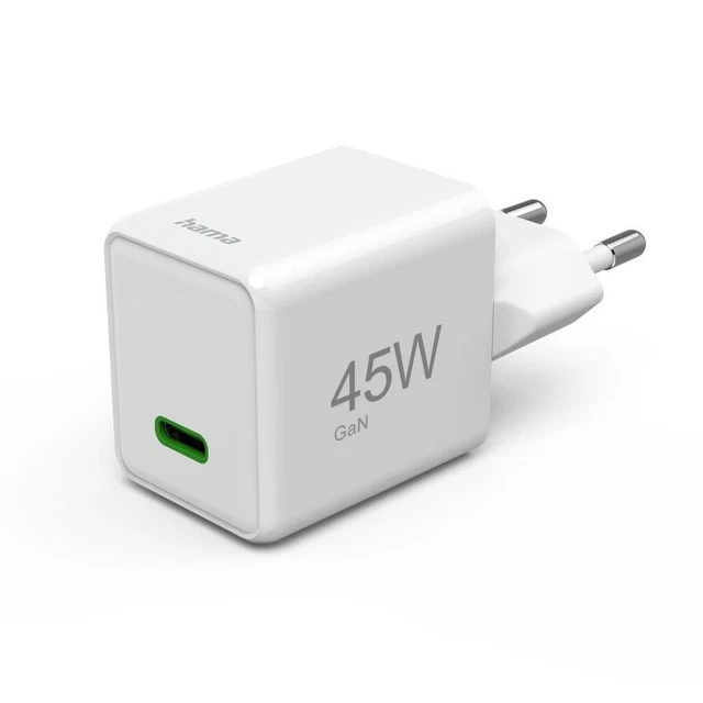 HAMA SCHNELLLADEGERÄT, GAN, USB-C, Super-Mini-Charger, PD, 45 W, #1906960 EUR 26,17 - PicClick DE